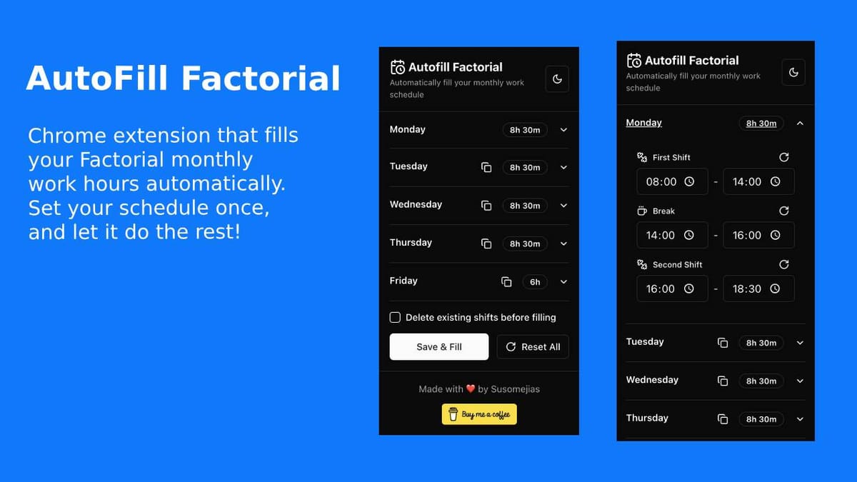 AutoFill Factorial - Chrome Extension